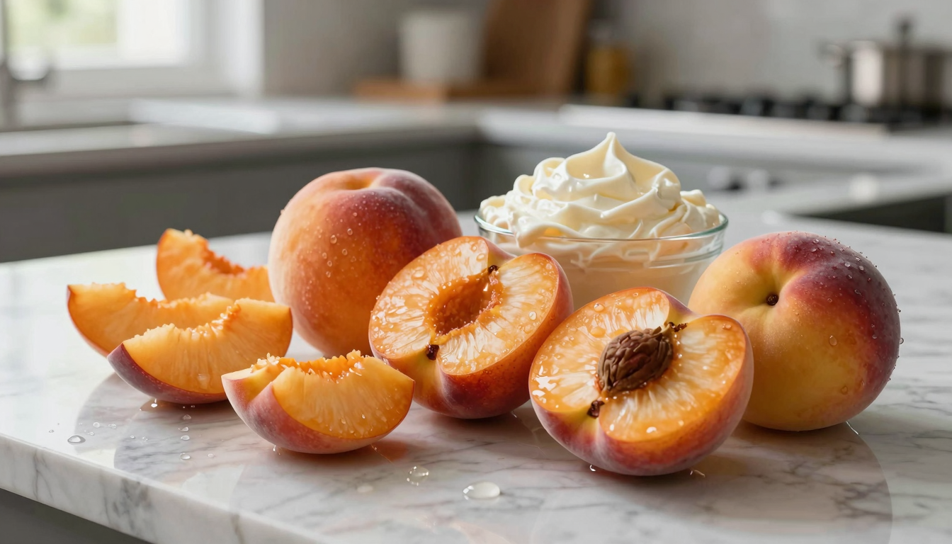 Easy Peach Crisp Recipe with a Buttery Oat Topping - Batch Recipes